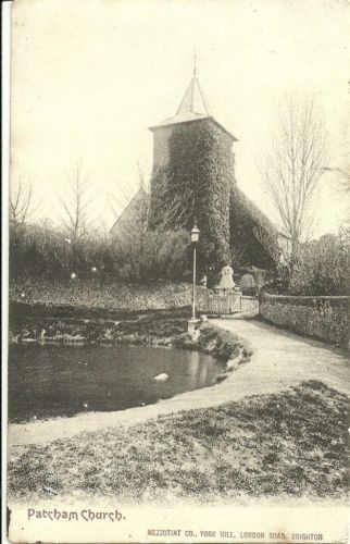 Church and dew pond c1900 | All Saints Church, Patcham | My Brighton ...